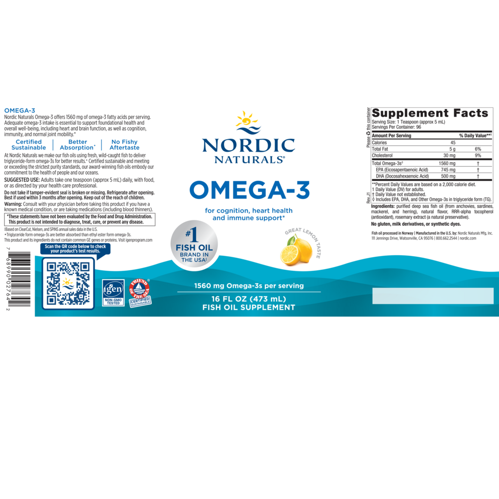 Nordic Naturals Omega-3, Formerly Arctic Omega (Lemon) | Emerson Ecologics