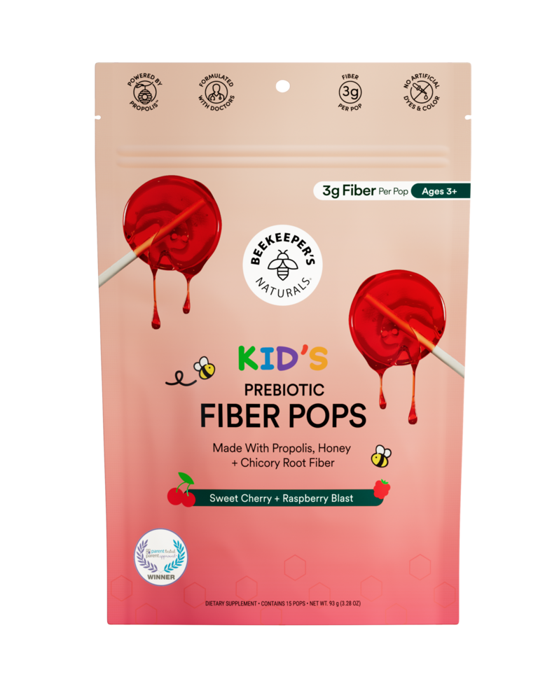 Beekeeper's Naturals Kid's Fiber Lollipops, Sweet Cherry and Raspberry ...