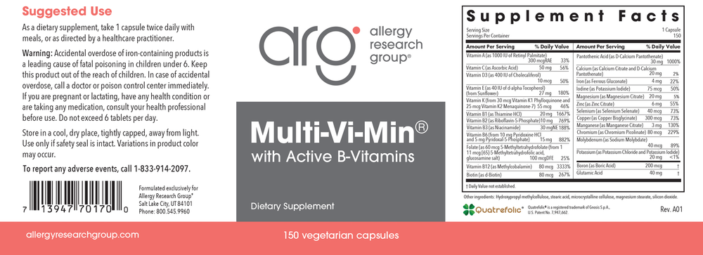 Allergy Research Group Multi-Vi-Min | Emerson Ecologics