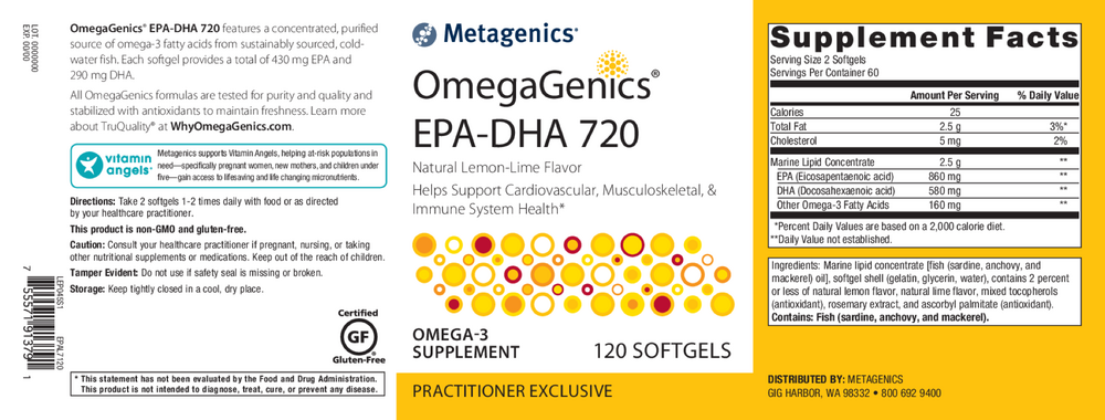 Metagenics OmegaGenics® EPA-DHA 720 Fish Oil | Emerson Ecologics