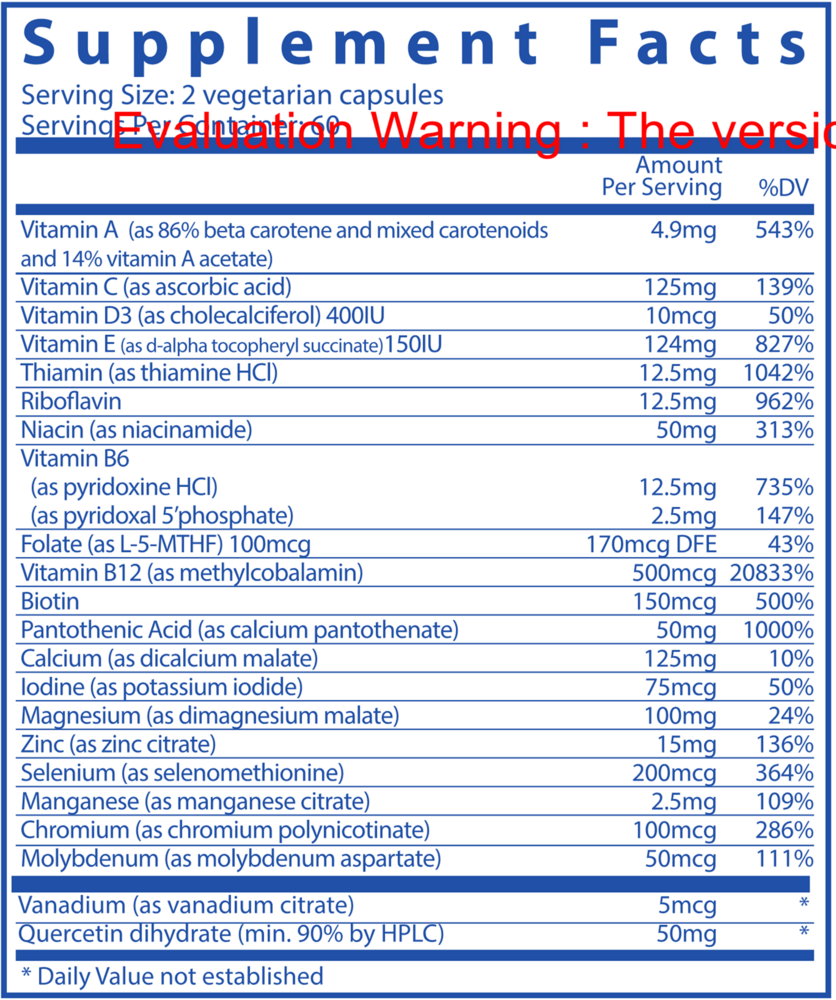 Vital Nutrients Multi-Nutrients 5 Ultra Antioxidant Formula (Boron ...